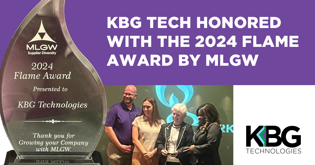 KBG Technologies Honored with the 2024 Flame Award by MLGW